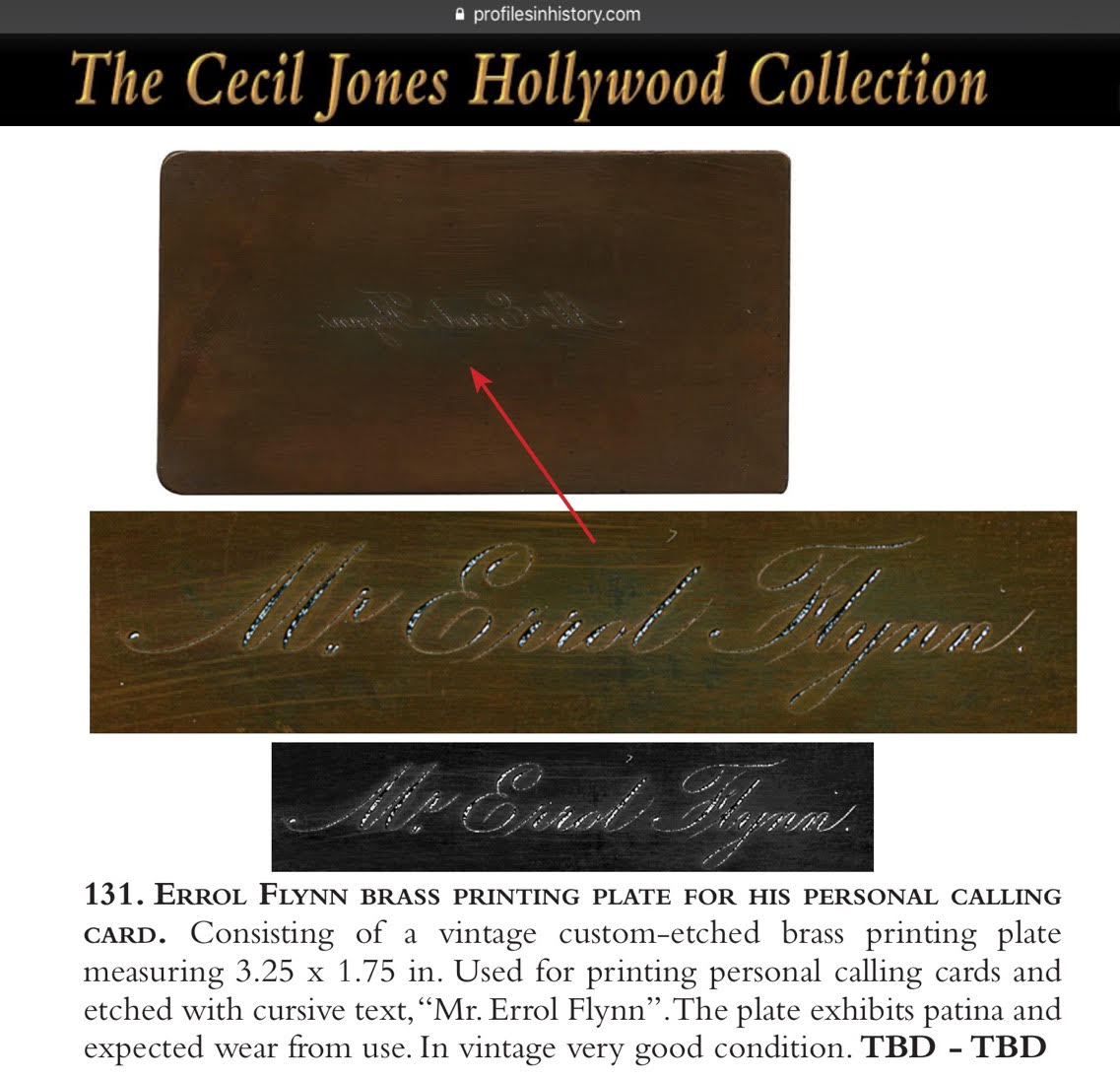 Mail Bag! Cecil Jones Hollywood Collection Errol Flynn Calling Card ...