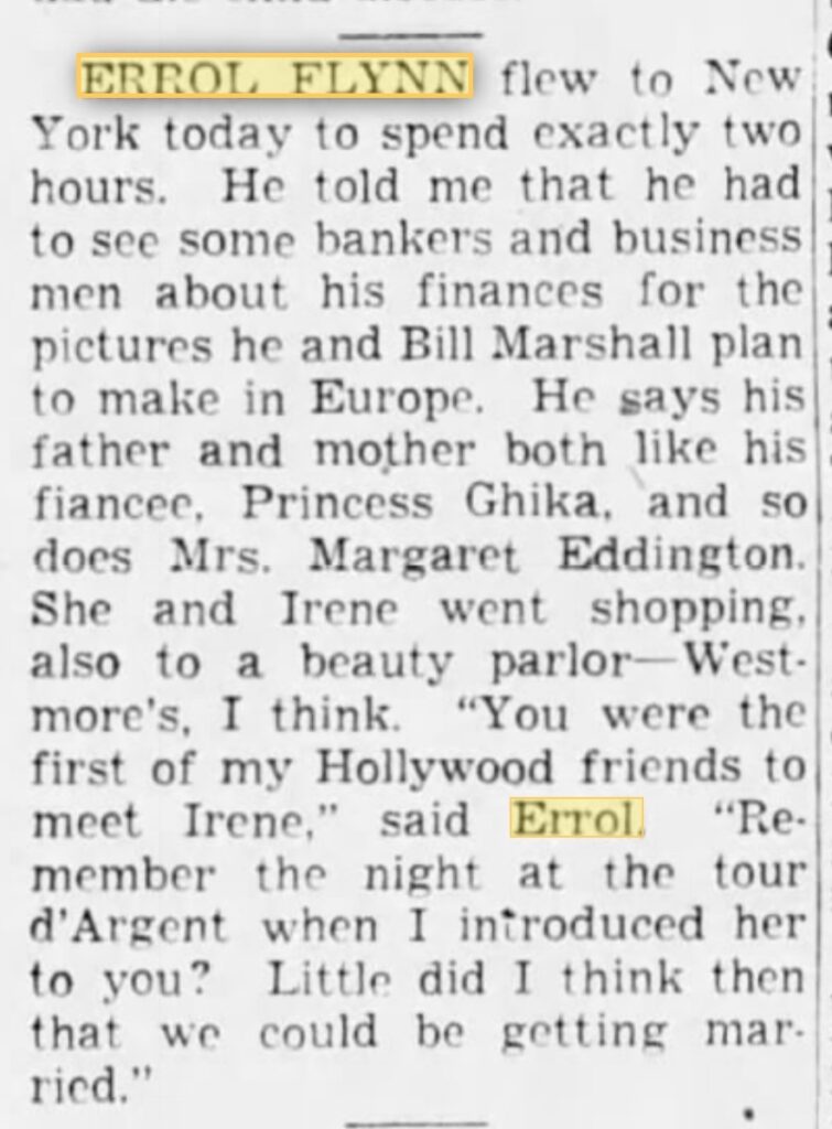 The Errol Flynn Timeline « The Errol Flynn Blog