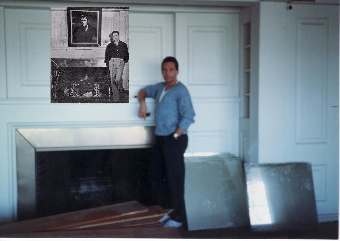 Errol Flynn Ranch Photo – Bruce Bell standing by Errol's fireplace ...